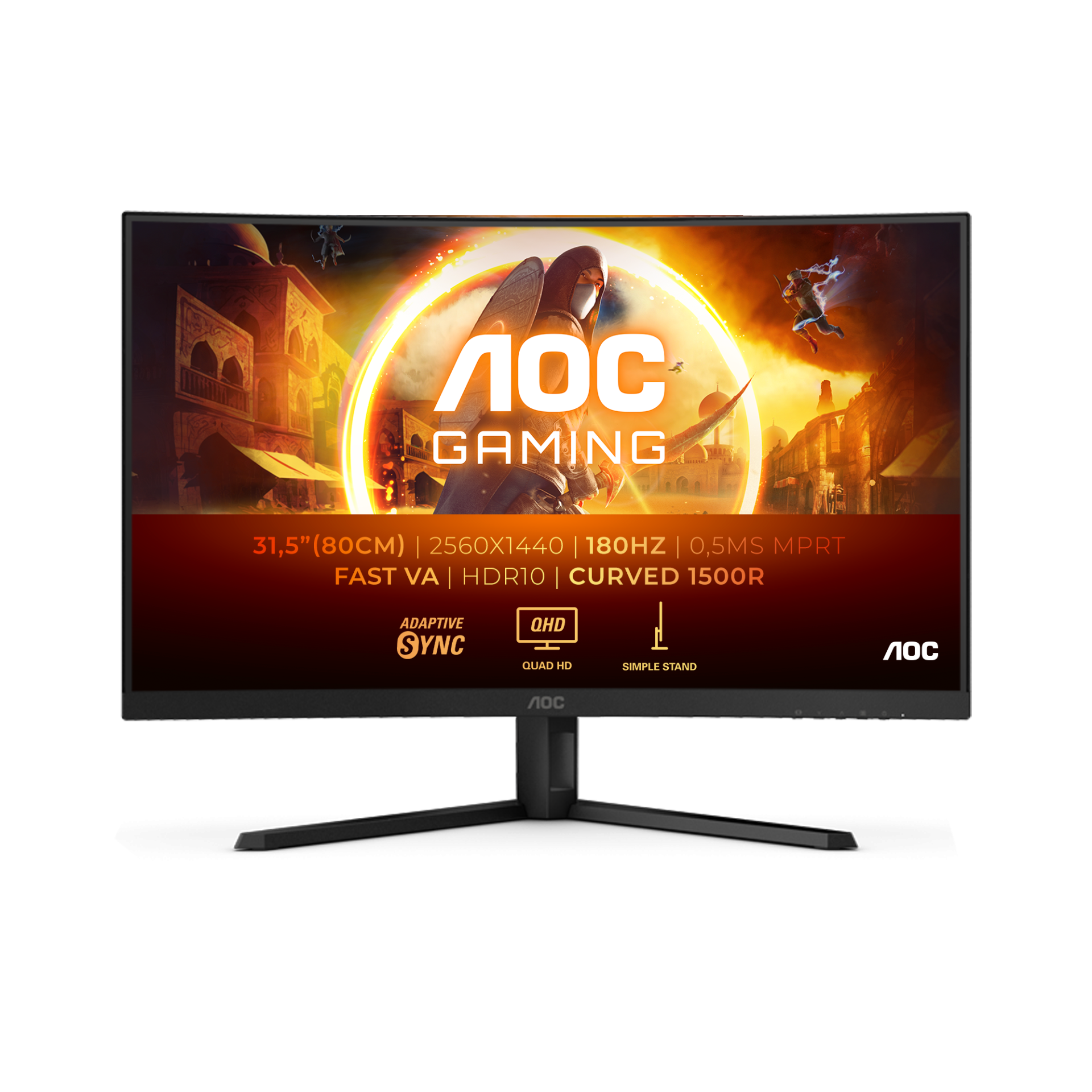 AOC CQ32G4VE | 80 Cm (31,5") | 2560x1440 | 180Hz | VA | 0,5ms | HDMI ...