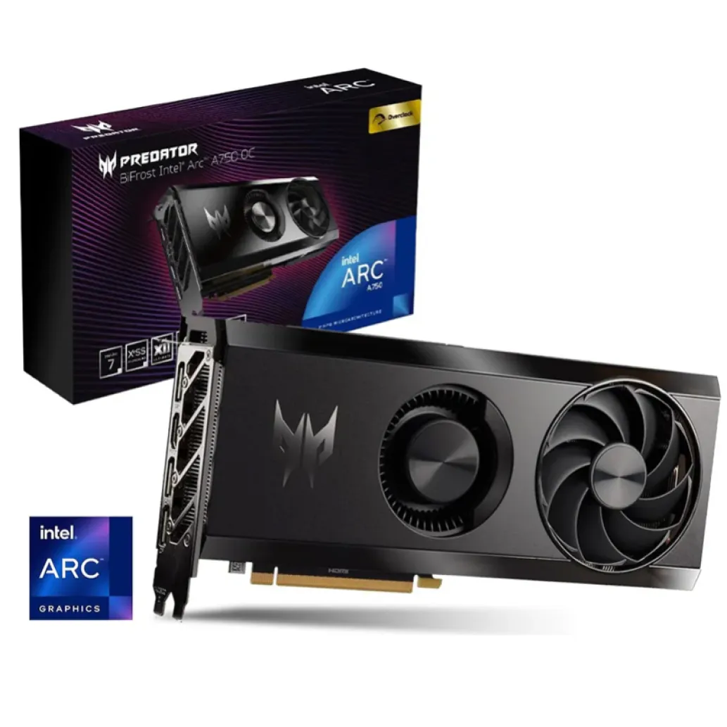 Acer Intel ARC A750 Predator Bifrost 8GB | GDDR6 | Gaming Grafična Kartica