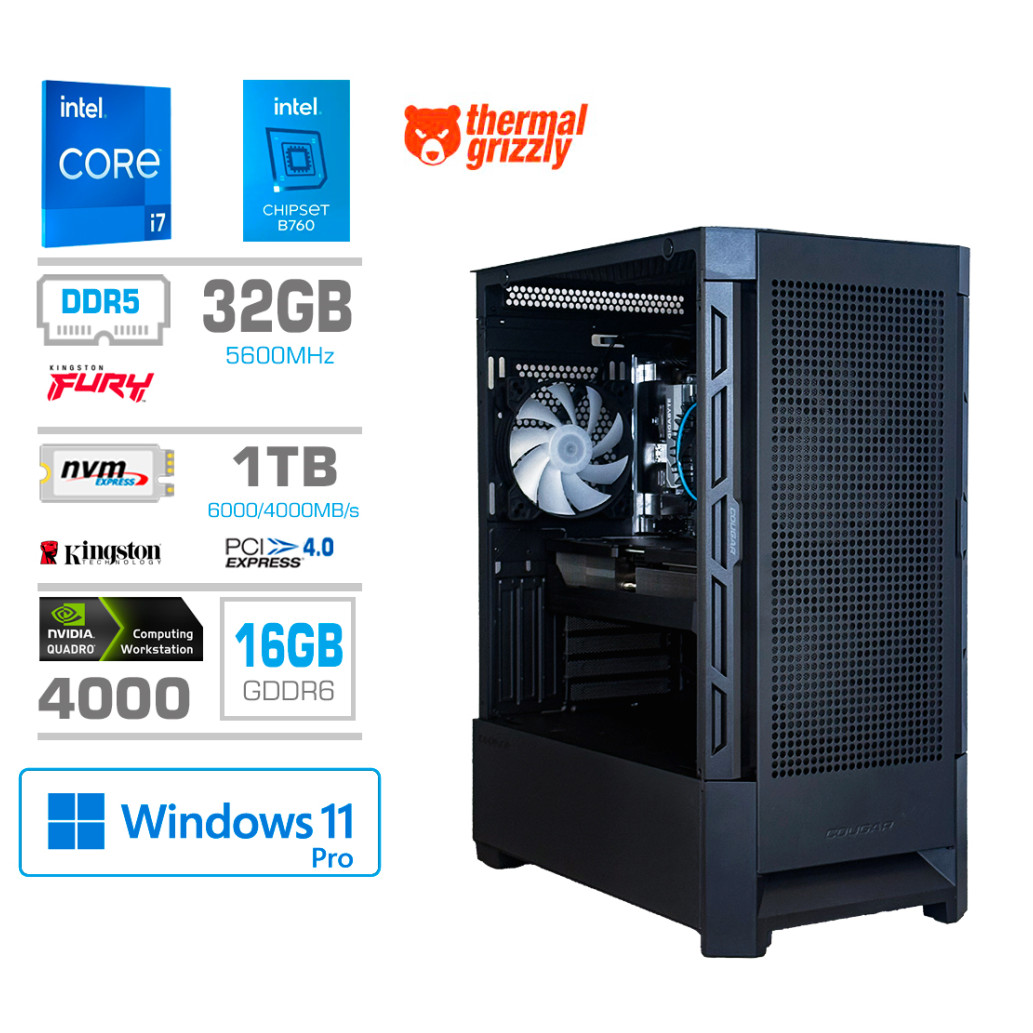 MEGA MT WORKSTATION S8 RTX Quadro A4000 | I7-14700F | 32GB | 1TB | 750W ...